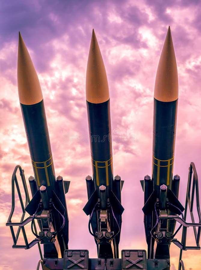 Three military rockets editorial photography. Image of three - 99135022