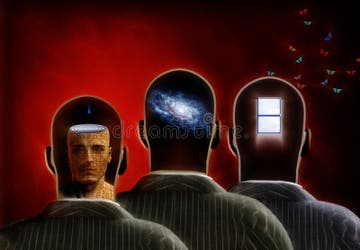 Three Minds stock photo. Image of head, fine, abstraction - 136170490