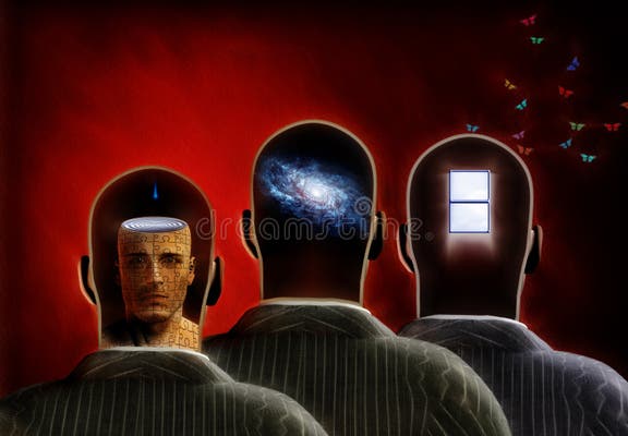 Three Minds stock photo. Image of head, fine, abstraction - 136170490