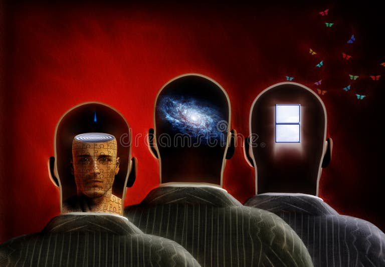 Three Minds stock photo. Image of head, fine, abstraction - 136170490