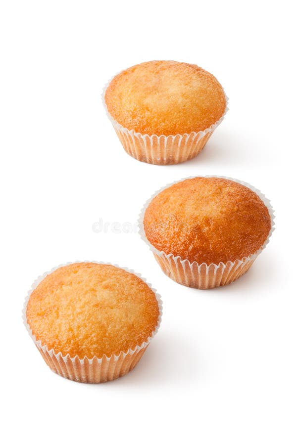 Three Mini Cupcakes in Paper Bakeware Stock Image - Image of goodies ...