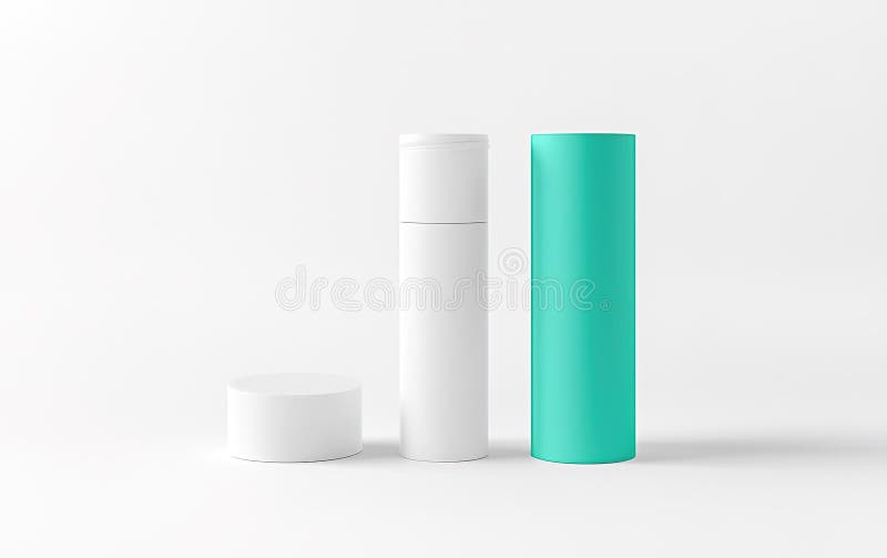 Three Minimalist Product Containers on a White Background Showcasing ...