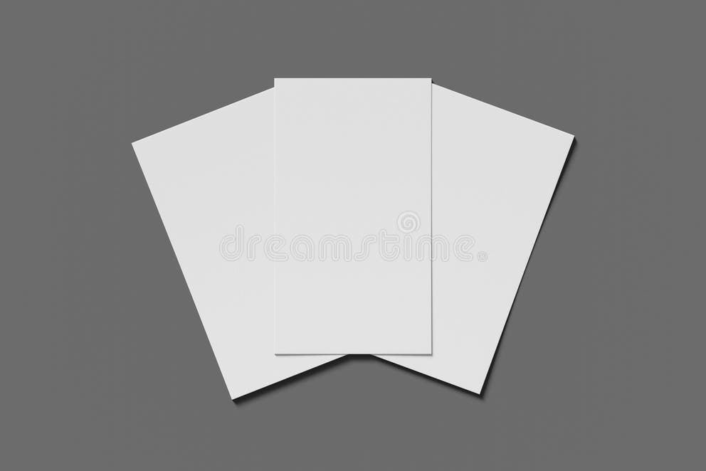 Three Mockup Blank Business or Name Card on a Gray Background. 3D ...