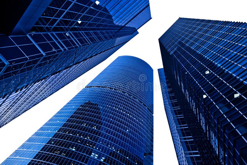 Three Modern Skyscrapers Towers on White Stock Photo - Image of ...