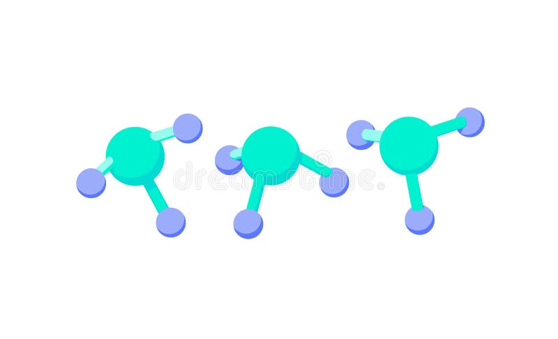 Three Molecules. Abstract Geometric Forms Stock Vector - Illustration ...