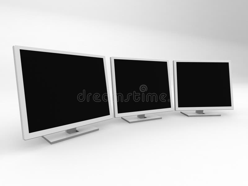 Three monitors stock illustration. Illustration of screen - 380434