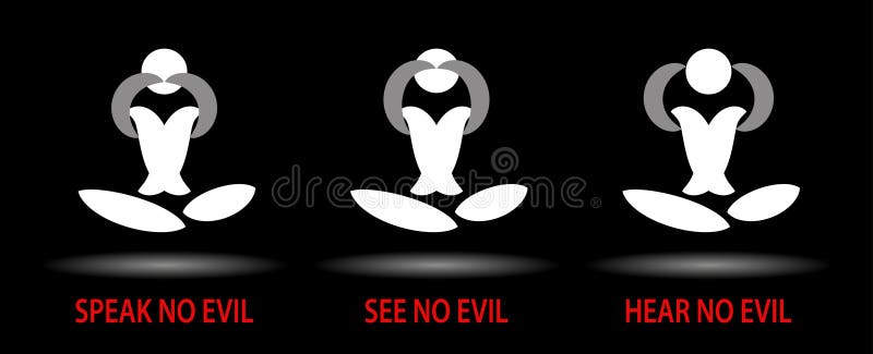 Three Monkey. Speak No Evil, See No Evil, Hear No Evil. Emoji Icon Set ...