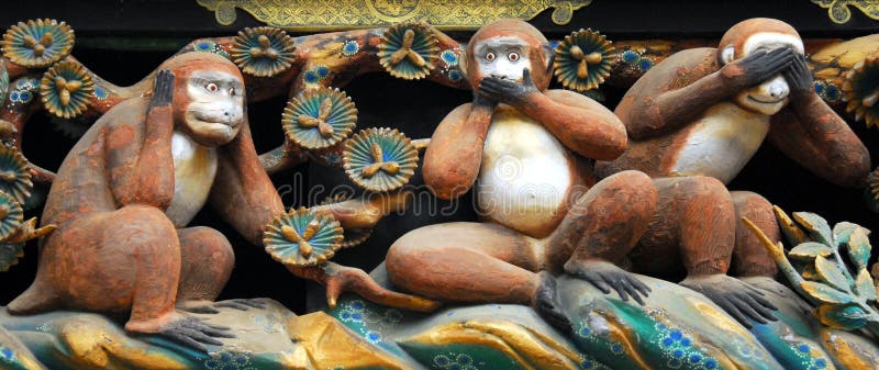 Three monkeys stock image. Image of green, concept, mouth - 13917897