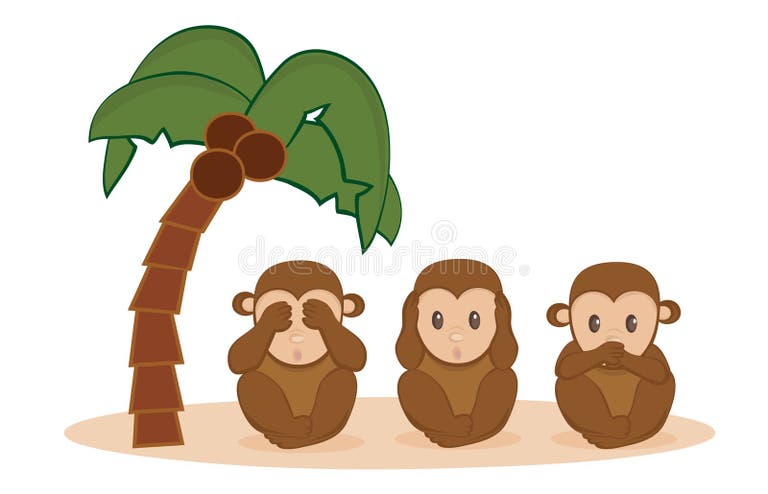 Three Funny Monkeys Stock Illustrations – 276 Three Funny Monkeys Stock ...