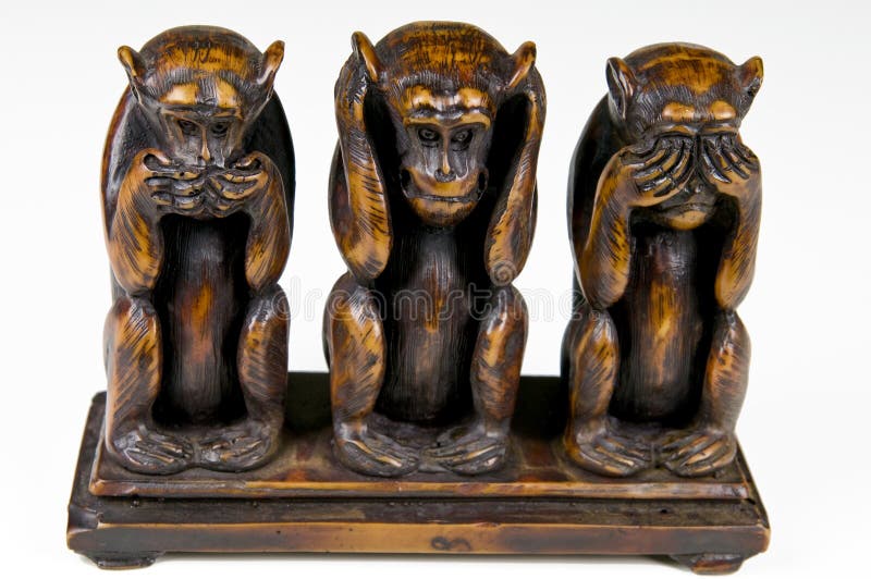 Three Monkeys stock photo. Image of animals, heads, arms - 42329448