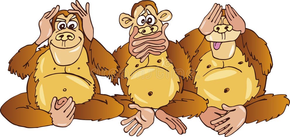 Three Monkeys Stock Illustrations – 644 Three Monkeys Stock ...