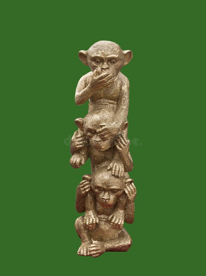 Three monkeys sculpture stock photo. Image of legend - 266503192
