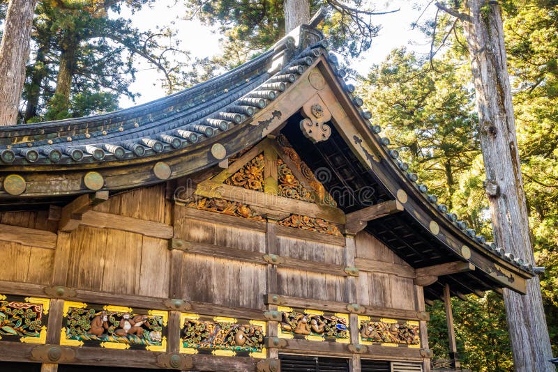 Three Monkeys Shrine at Toshogu Complex in Nikko Japan Stock Image ...