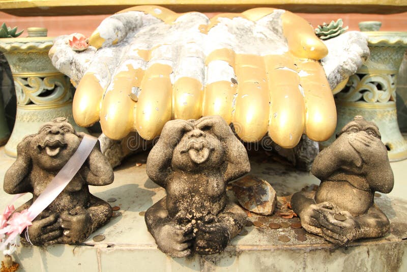 Three monkeys stock image. Image of work, monkey, arts - 55724467