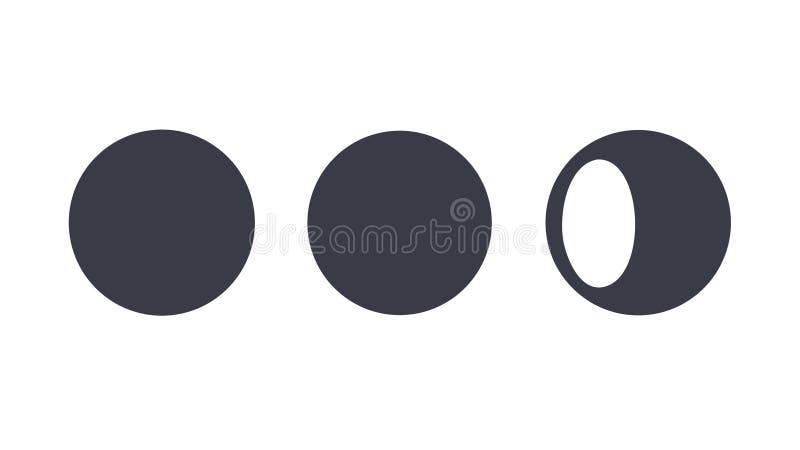 Three Moon Phases Outline Icon for Astronomy or Time, Vector Design ...