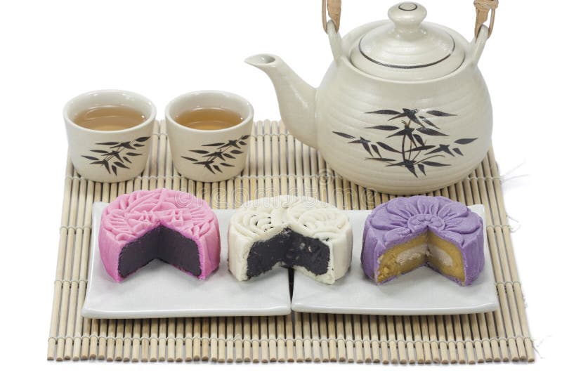 Three mooncake stock image. Image of asian, food, gourmet - 20833617