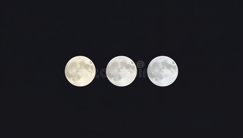Three Moons Night Sky, Lunar Scene, Celestial Alignment View Generative AI Stock Illustration ...