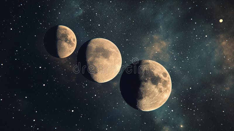 Three Moons in the Sky, One of Which is a Quarter of a Circle. the ...