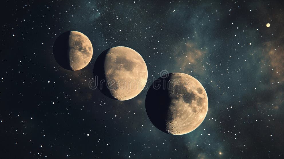 Three Moons in the Sky, One of Which is a Quarter of a Circle. the ...