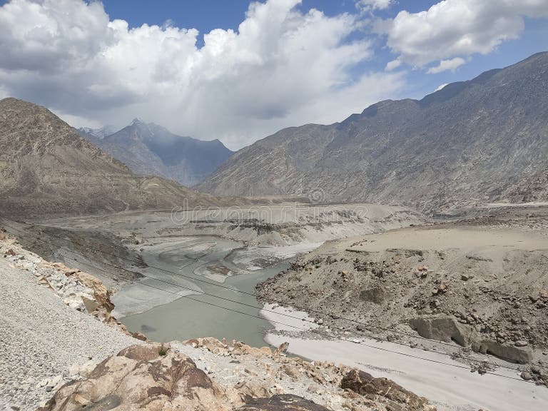 Three Mountain Ranges Junction Point Stock Photo - Image of ridge, lake ...