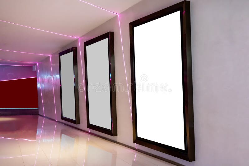 Three Movie Poster Frames Along the Walkway Stock Photo - Image of ...