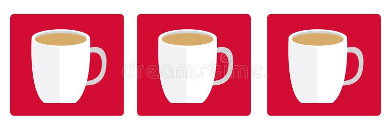 Three mugs in a row stock illustration. Illustration of abstract - 92299877