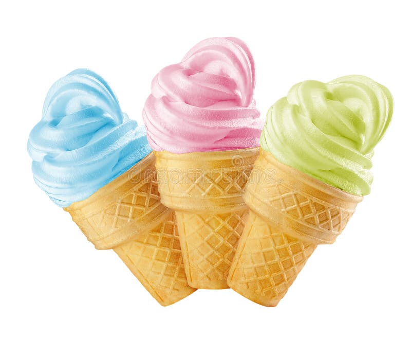 Three Multi-colored Ice Cream Stock Image - Image of eaten, cool: 136361289