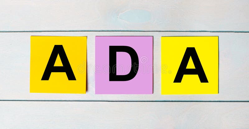 Three Multi-colored Paper Stickers with ADA Americans with Disabilities ...