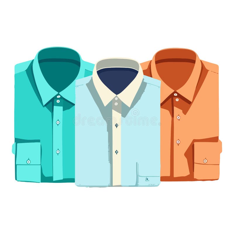 Three Multi-colored Shirts Lie Folded. Vector Stock Eps10. Isolate on a ...