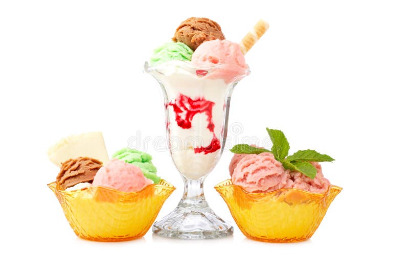 Multi Flavor Ice Cream Glass Stock Photo - Image of lick, bowl: 5746996