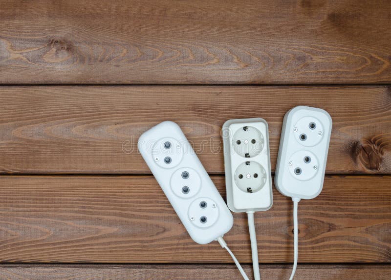 Three Multi Outlet Extension Cords on Stock Image - Image of outlet ...