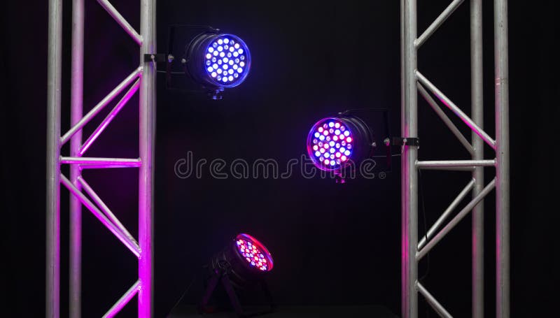 Three Multicolored Led Disco Lights Stock Image - Image of spot, light ...