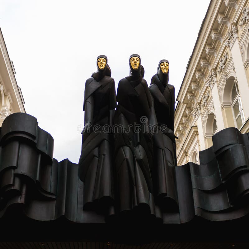 The three muses monument stock photo. Image of goddess - 313264950