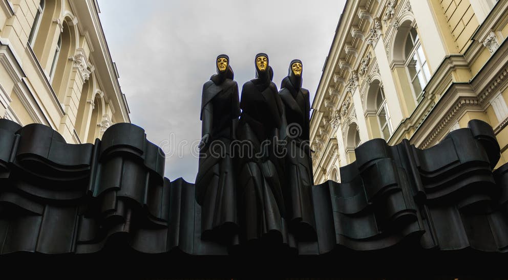 The three muses monument editorial image. Image of entrance - 313264955