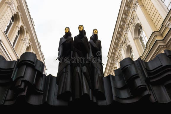 The three muses monument editorial stock image. Image of tragedy ...