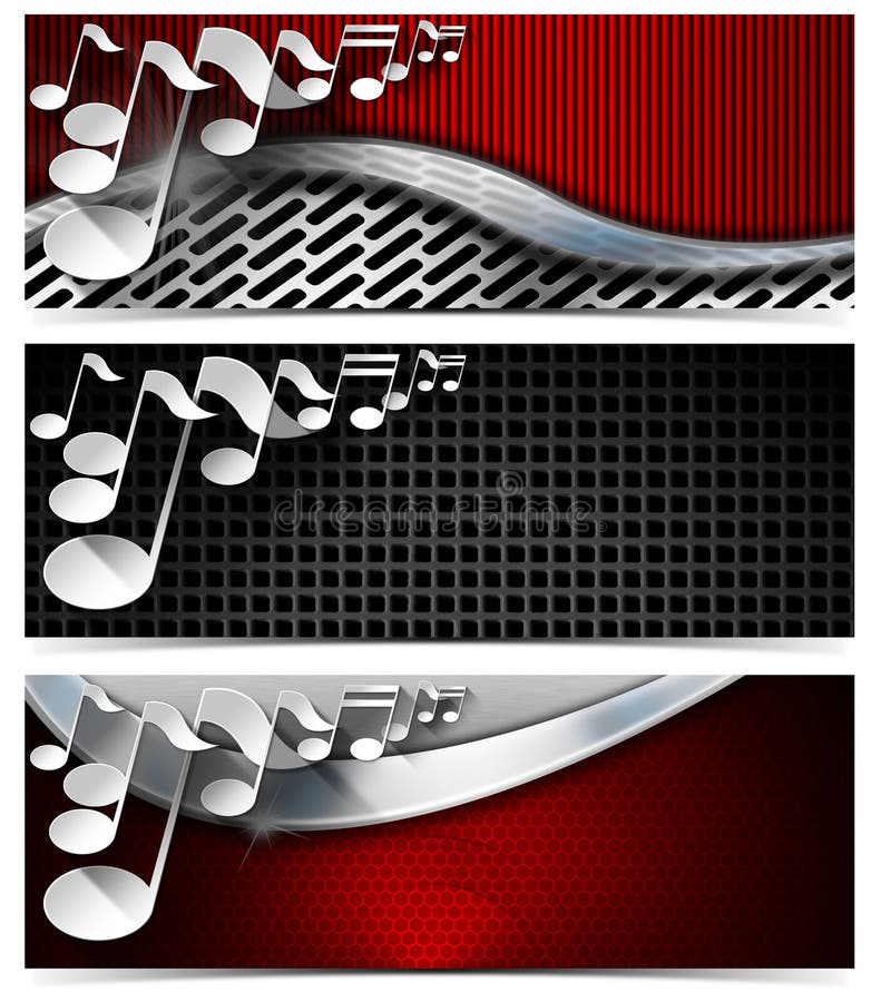 Three Musical Banners - N4 stock illustration. Illustration of iron ...