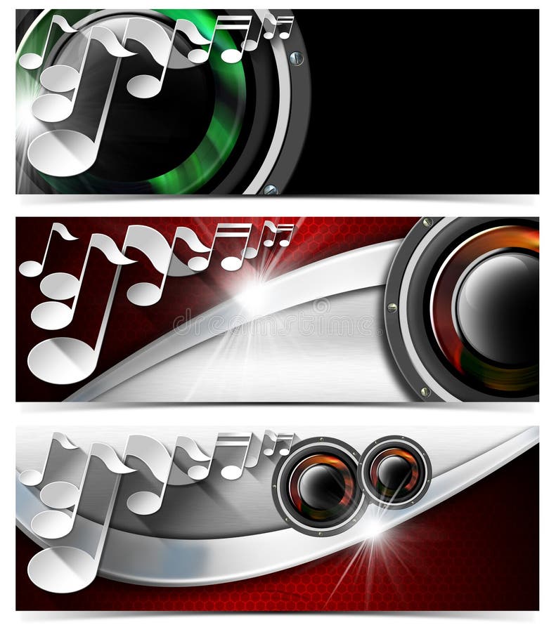 Three Musical Banners - N5 stock illustration. Illustration of grid ...