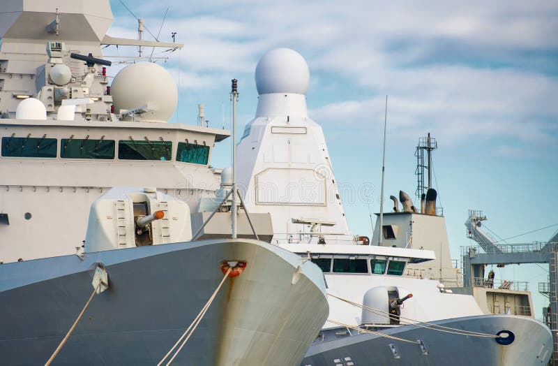 Three naval ships. stock photo. Image of naval, boat - 53305002