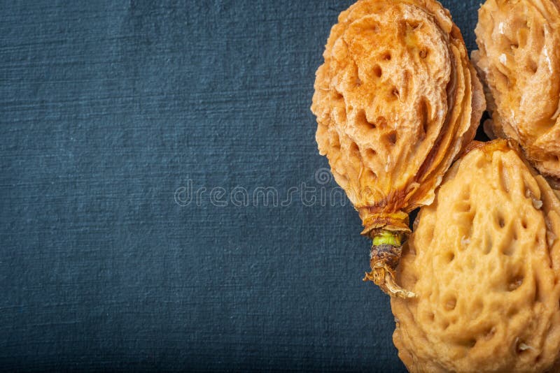 Three Nectarine Fruit Seed Stones Overhead Closeup Stock Photo - Image ...