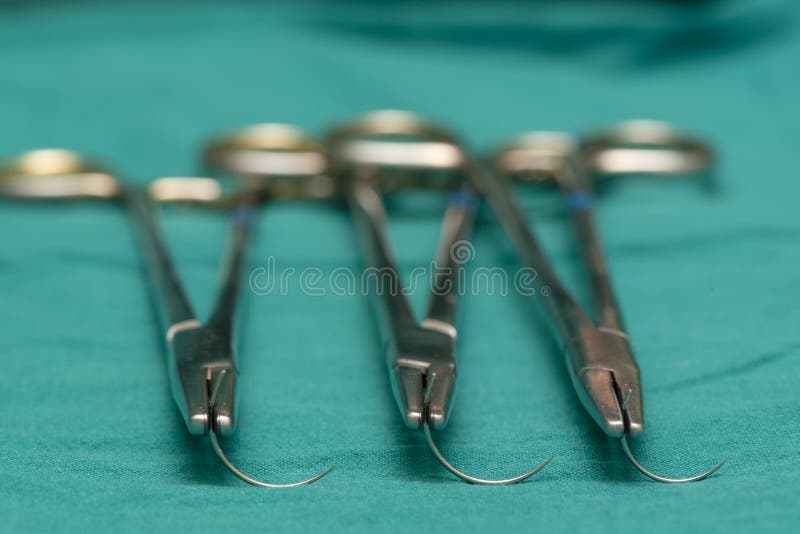 Three Needle Holders and Empty Needles Stock Image - Image of sterile ...