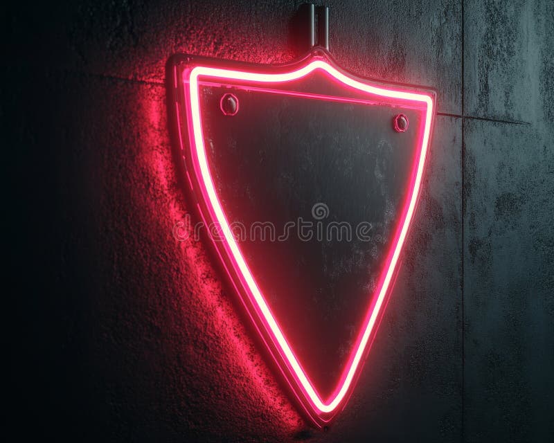 Three Neon-style Shields Glowing Brightly, Embodying the Concepts of ...