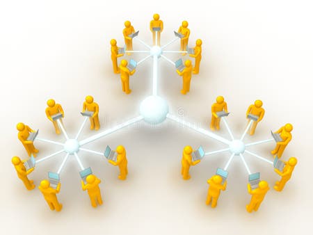 Three Network Connected stock illustration. Illustration of internet ...