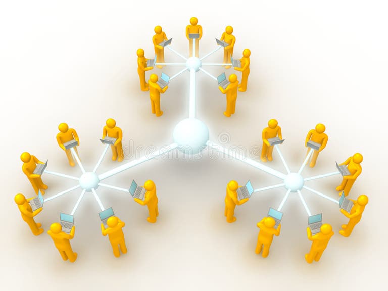 Three Network Connected stock illustration. Illustration of internet ...