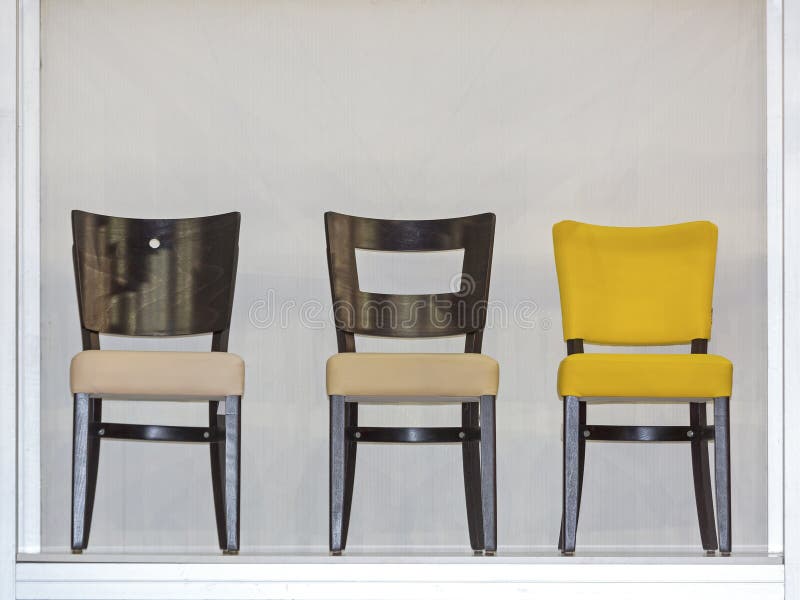 Three Chairs stock photo. Image of shelf, colourful - 203800942