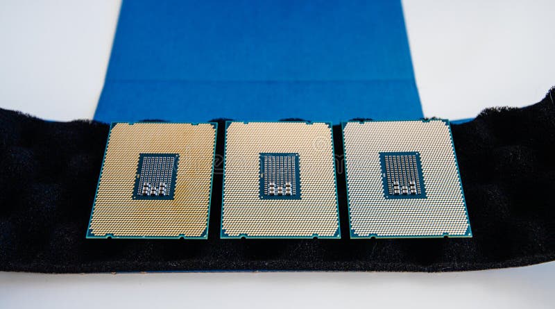 Three New Powerful CPU Intel Xeon Workstation Processor Stock Image ...