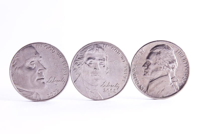 Three Nickel faces stock image. Image of face, change - 54411149