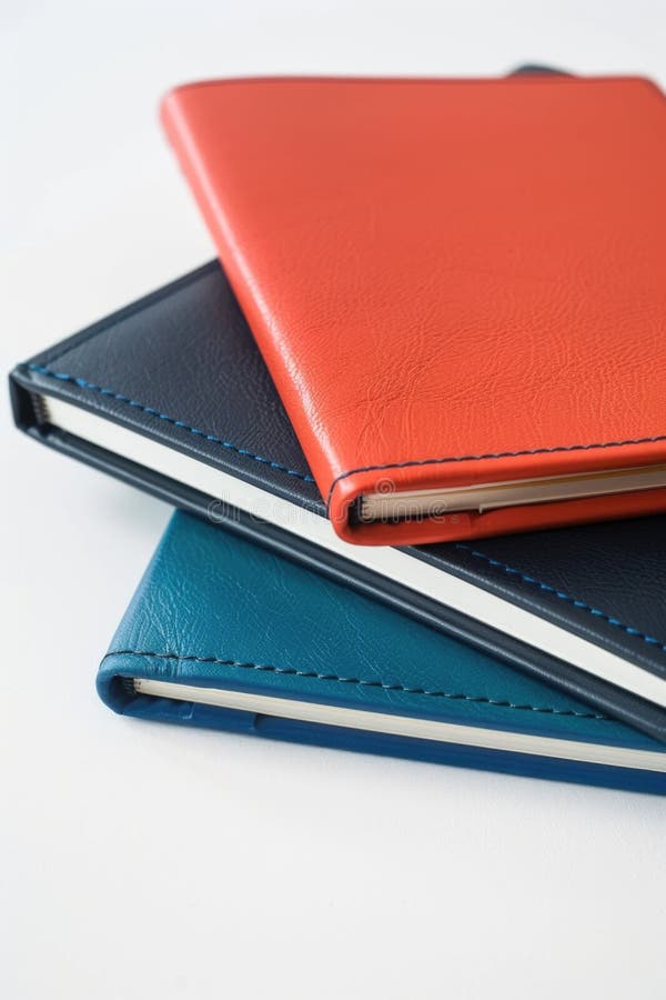 Three Notebooks Stacked on Top of Each Other Stock Image - Image of ...