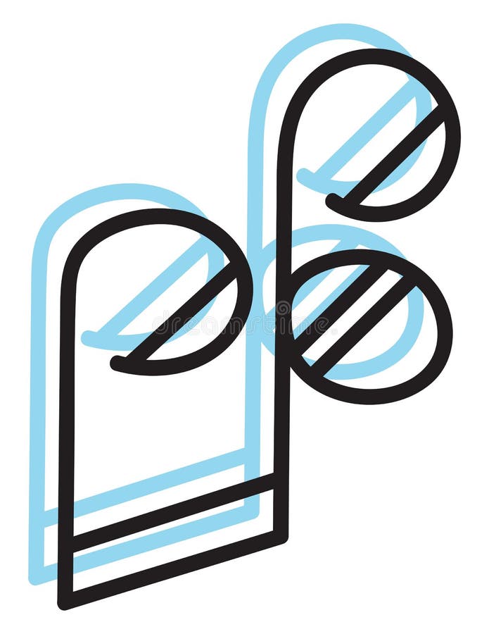 Three Notes Multicolored Musical Symbols Isolated Vector Stock Vector ...