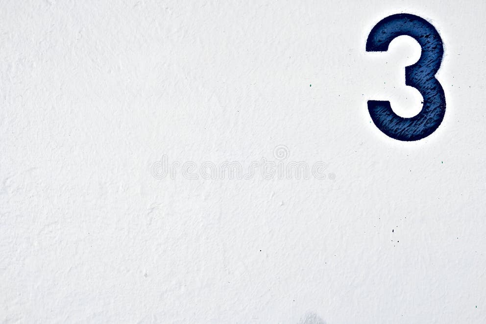Number 3, Three, Blue, on White Background Stock Illustration ...