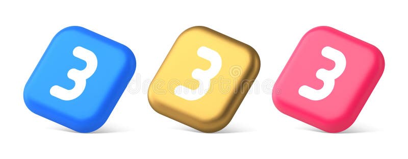 Three Number Button Internet Communication Texting Message Character 3d ...